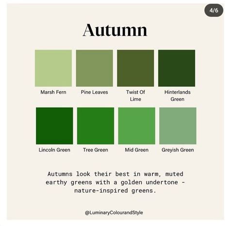 Autumn Color Palette Green Autumn Green Colour Autumn Colour