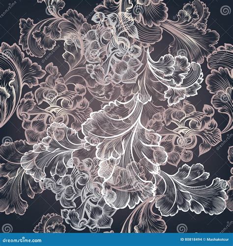 Vector Pattern For Wallpaper Design With Floral Swirls Stock Vector