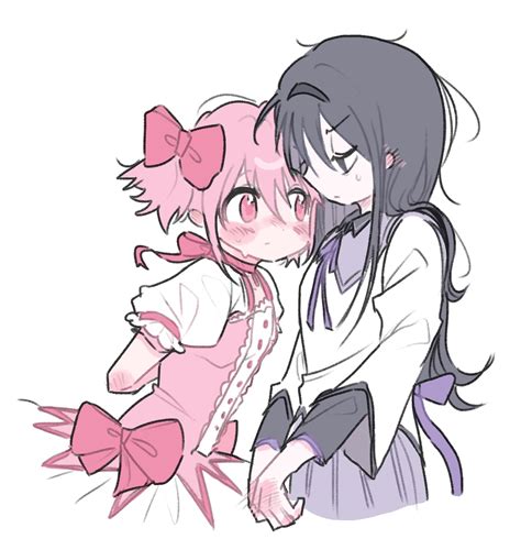 Akemi Homura Kaname Madoka Akemi Homura And Kaname Madoka Mahou