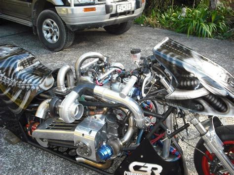 Drag Motorcycle With 600 Hp Turbo 13b Rotary Engine