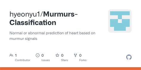 Github Hyeonyu1murmurs Classification Normal Or Abnormal Prediction Of Heart Based On Murmur