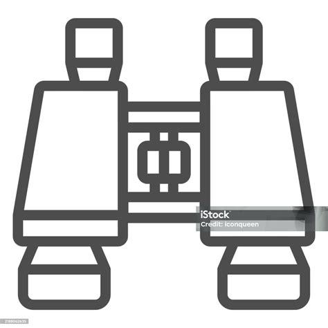 육군 쌍안경 라인 아이콘 광학 장비 개념 벡터 그래픽 확대 도구 기호 흰색 배경 모바일 또는 웹 디자인을위한 윤곽선 스타일