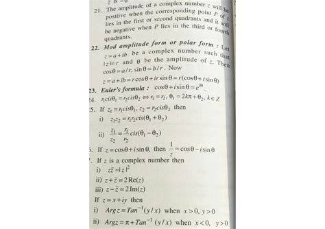 SOLUTION Complex Numbers Formulas And Notes Studypool
