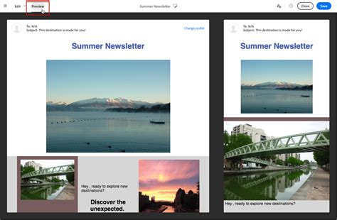 Previewing Messages Adobe Campaign