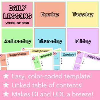 Easy Colorful Lesson Plan Slides Google Slides By Gold Star Teaching Bazaar