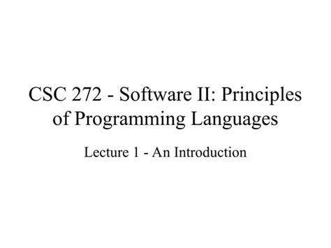 programming language introduction lecture ppt