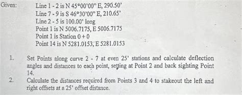 Solved 1 Set Points Along Curve 2−7 At Even 25 Stations