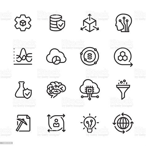 Data Science Outline Icon Set Stock Illustration Download Image Now Icon Symbol Variation
