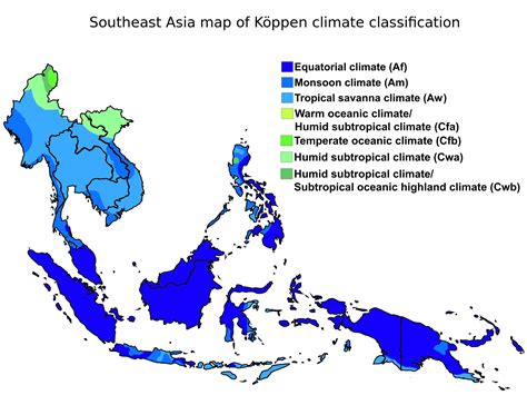 Southeast Asia Map Of Köppen Climate Classification Koppen Climate