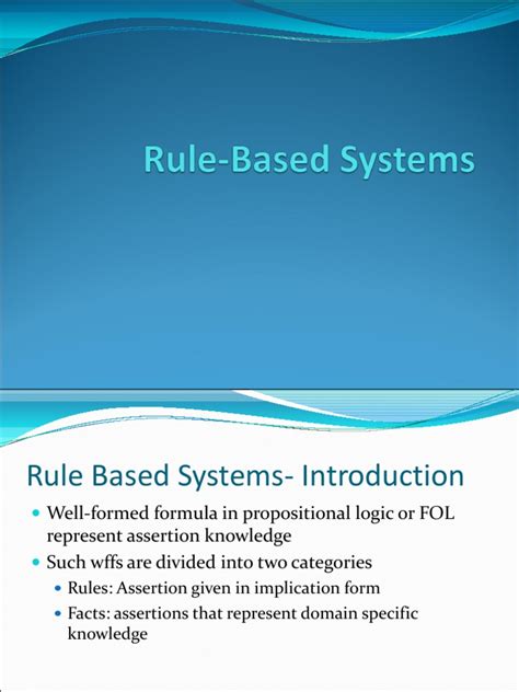Rule Based Systems Pdf Concept Logic