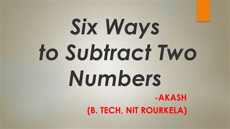 calculation tricks six ways to subtract two numbers subtraction