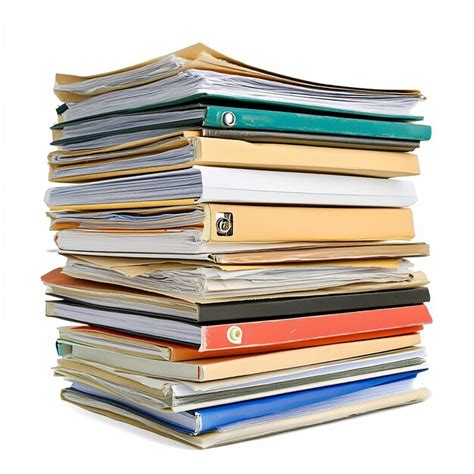 Stack Of File Isolated On White Background Premium AI Generated Image