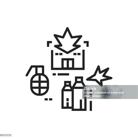 기물 파손 라인 검은 색 아이콘입니다 내란 공공 사유 재산 파괴 사회적 항의 웹 페이지 모바일 앱 프로모션에 대한 픽토그램 편집 가능한 스트로크 개념에 대한 스톡 벡터 아트