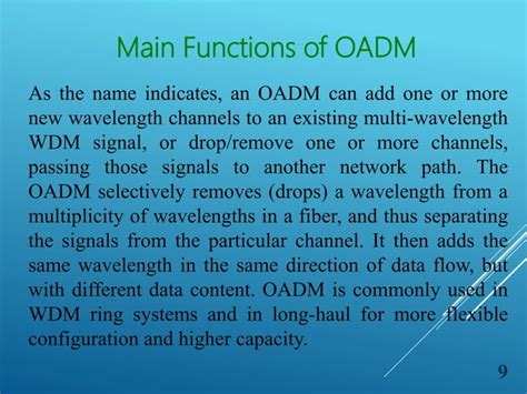 optical add drop multiplexer in optical fiber communication pptx