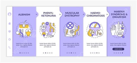 Different Genetic Disorders Onboarding Vector Template Purple Genome Medicine Vector Purple