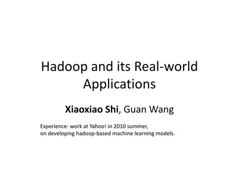 PPT Hadoop And Its Real World Applications PowerPoint Presentation Free Download ID