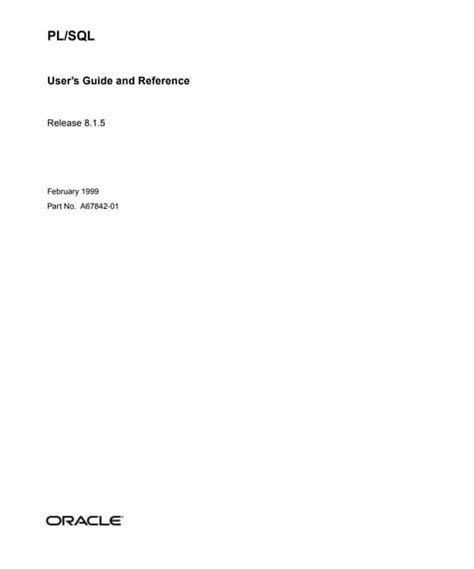 Oracle Pl Sql Users Guide And Reference Pdf