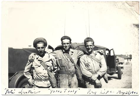 Vintage Old 1945 Wwii Photo Of Men Man In Military Surname Lanthier