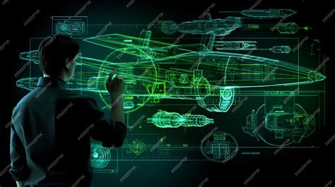 Premium Ai Image 3d Wireframe Projection Of A Drone Showing Its Streamlined Design And Flight