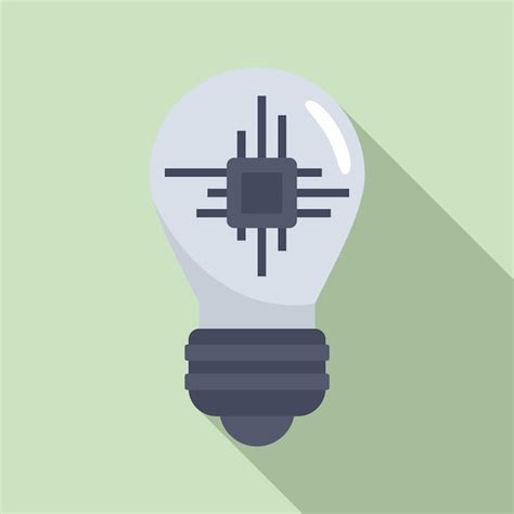 Premium Vector Ai Processor Bulb Icon Flat Illustration Of Ai
