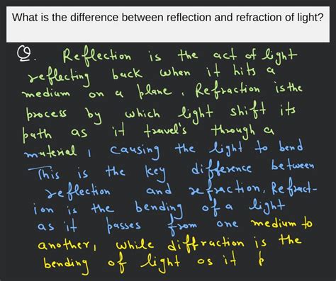What Is The Difference Between Reflection And Refraction Of Light