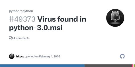 Virus Found In Python 30msi · Issue 49373 · Pythoncpython · Github
