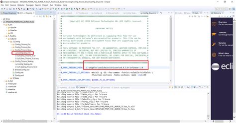 solved using hightec with error program tricore tools