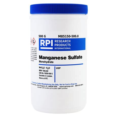 M85150 5000 Manganese Sulfate Monohydrate Uspep 500 Grams