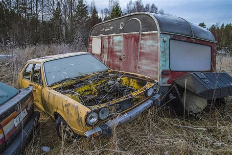 Scrapyard For Cars Wrecks Car Environment Empty Stack Photo Background