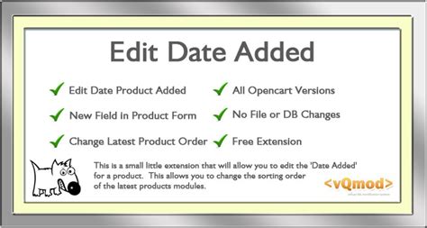OpenCart Edit Date Added