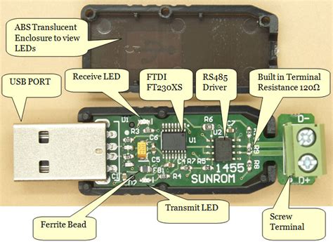 Usb To Rs485 Converter Ftdi Ft230x [1455] Sunrom Electronics