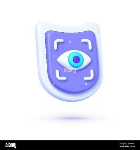 eye scan 3d on white background icon design data technology eye business concept 3d vector