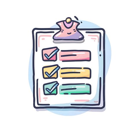 Playful Doodle Checklist Icon With Colorful Checkboxes For User Interface Design Premium Ai