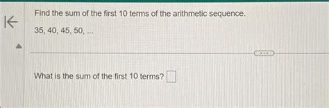 solved find the sum of the first 10 terms of the arithmetic