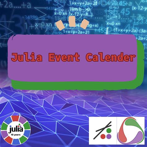 Julia Event Calendar 📅 Community Julia Programming Language