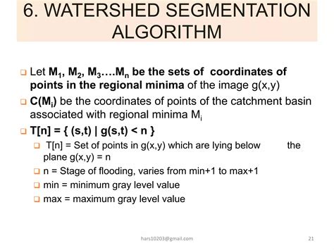 Watershed Segmentation Image Processing Pptx