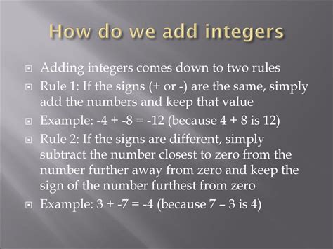 Adding Subtracting Multiplying And Dividing Integers Ppt Download