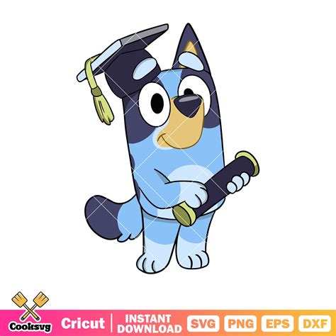 Retro Bluey Graduation Cartoon Svg Back To Sachool Svg Cartoon Bluey
