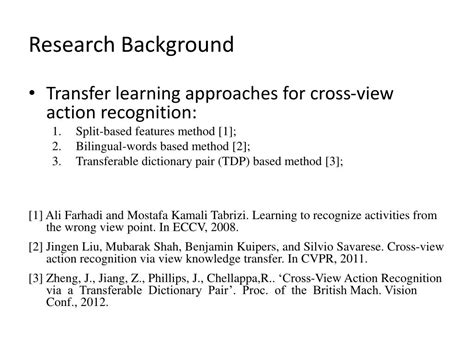 Ppt Transferable Dictionary Pair Based Cross View Action Recognition Powerpoint Presentation