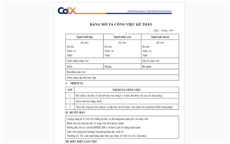Mẫu mô tả công việc chuẩn các ngành nghề HOT nhất Download miễn phí