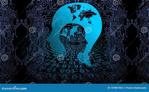 World Map From Binary Code Abstract Planet Earth Futuristic