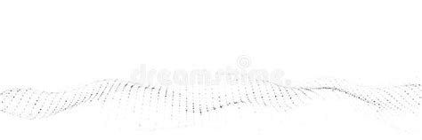 Dynamic Wave With Connected Dots And Lines On A White Background Digital Wave Background
