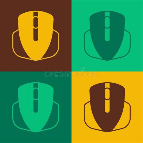 Pop Art Computer Mouse Gaming Icon Isolated On Color Background Optical With Wheel Symbol Stock