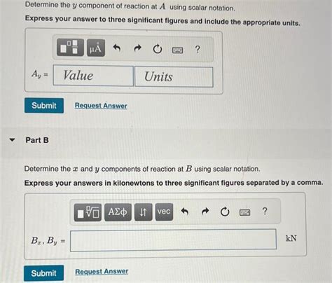 Solved Determine The Y Component Of Reaction At A Using