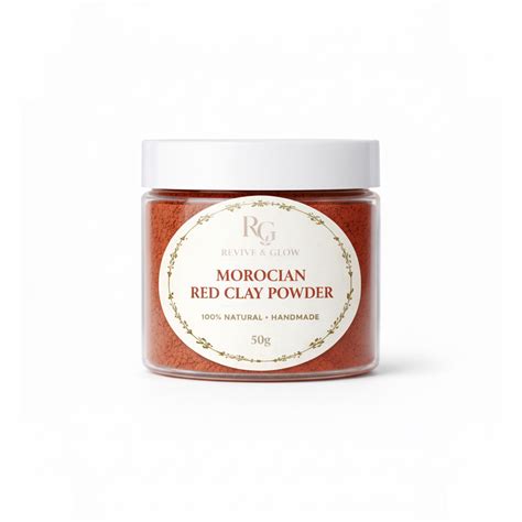 Moroccan Red Clay Powder 50g Natural Face Mask And Detox Revive