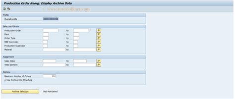 COA3 SAP Tcode PP Archiving Orders Retrieval COA3 SAP Tcode PP Archiving Orders Retrieval