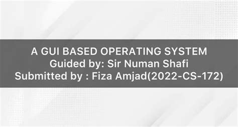 Video Fiza Amjad On Linkedin Os Finalproject Learning Gtklibraries Guibasedoperatingsystem