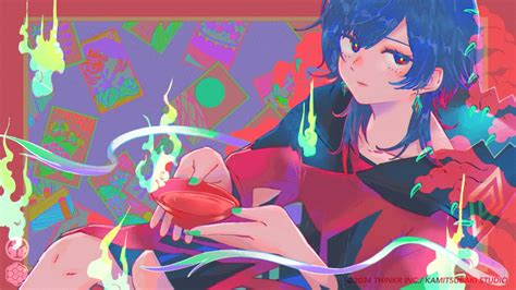 Asagiwa Ico Rim Kamitsubaki Studio Kamitsubaki Studio Multicolored Background Commentary