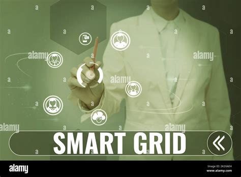 Sign Displaying Smart Grid Word For Includes Of Operational And Energy