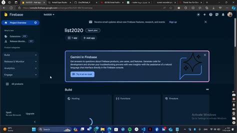Create Firebase Project Youtube